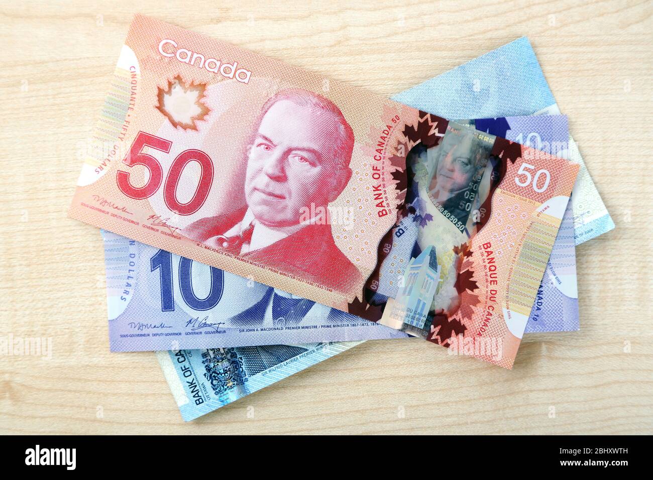 Canadian Money On Table