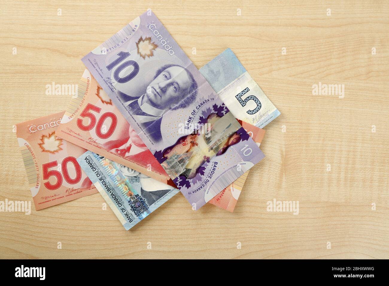 Canadian Money On Table