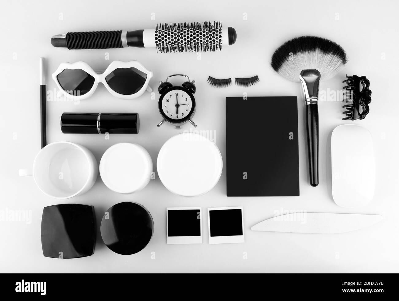 Essentials fashion woman objects on light background Stock Photo - Alamy