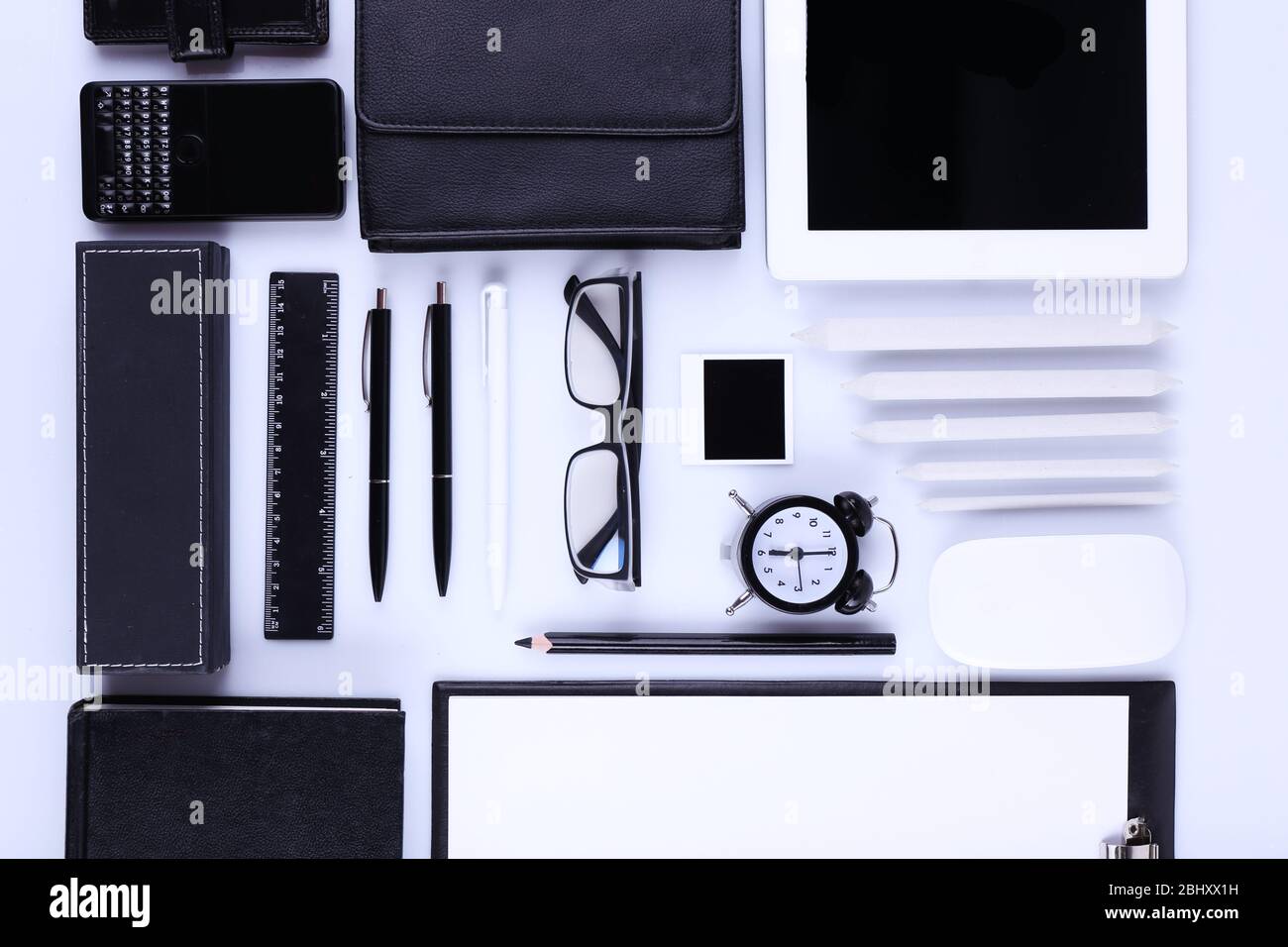 Essentials fashion man objects on light background Stock Photo - Alamy