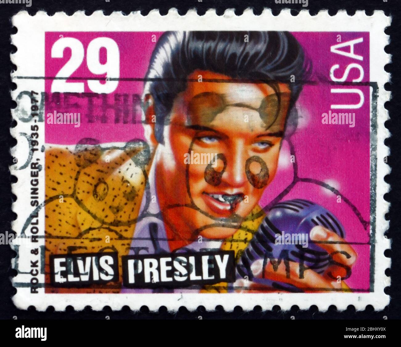 USA - CIRCA 1993: a stamp printed in the USA shows Elvis Presley ...