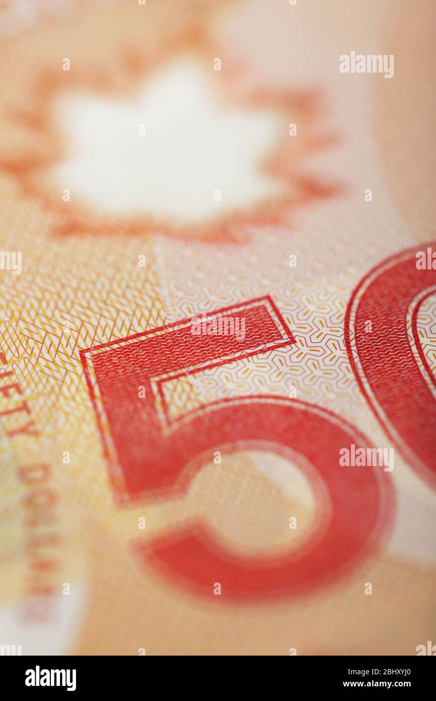 Close up of 50 Canadian dollars Stock Photo - Alamy