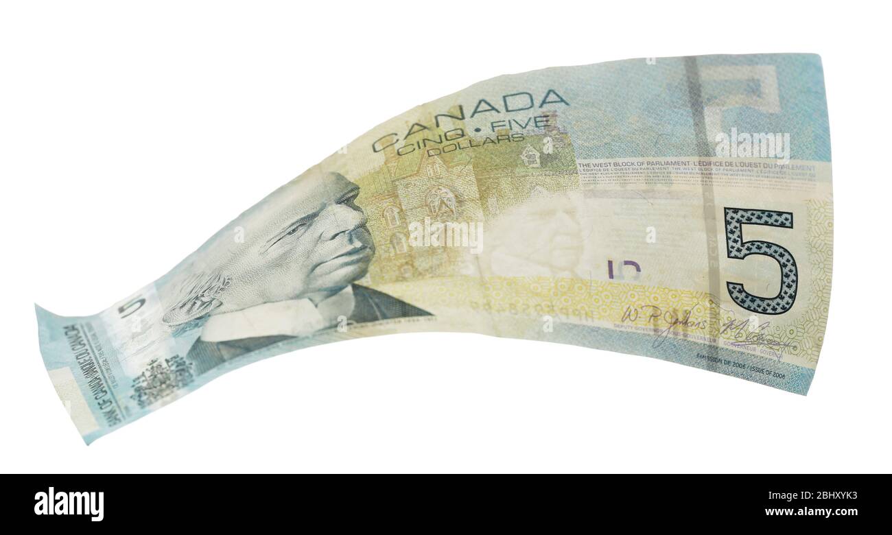 Five canadian dollar bill hi-res stock photography and images - Alamy