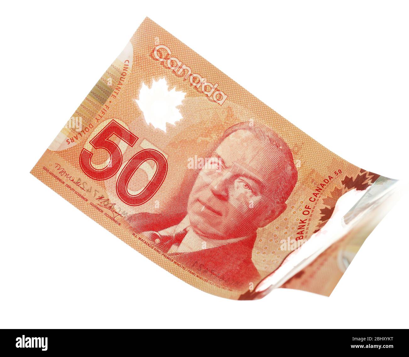 Canadian 50 Dollar, isolated on white Stock Photo - Alamy