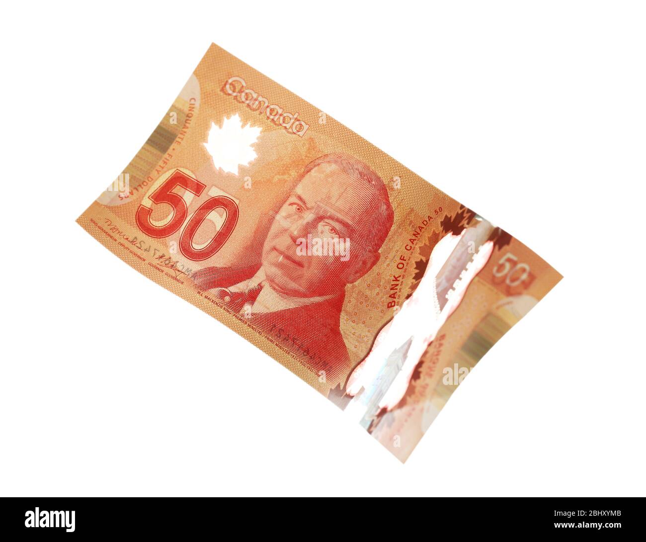 Canadian 50 Dollar, isolated on white Stock Photo - Alamy