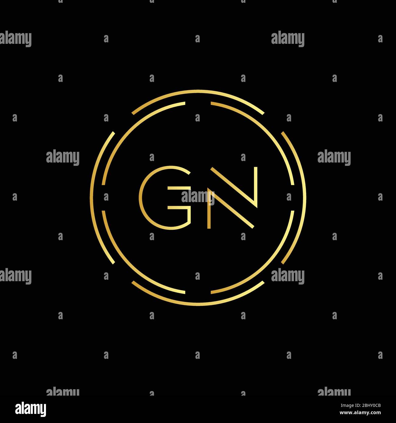 Initial Letter GN Creative Logo Design vector Template. Digital Luxury ...