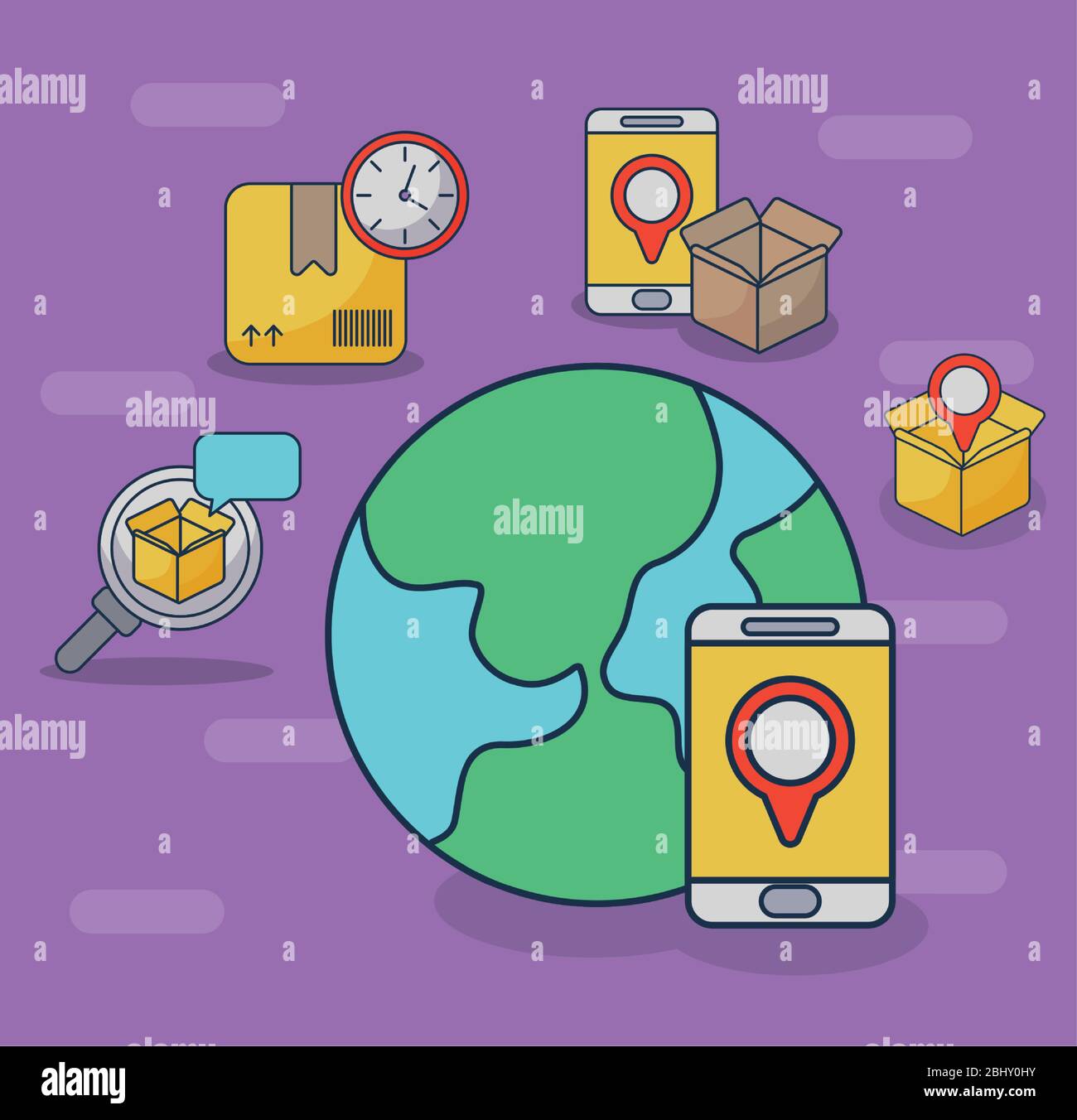 Smart delivery tracking track Stock Vector Images - Alamy