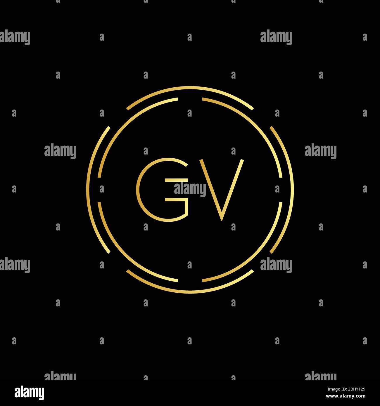 Initial Letter GV Creative Logo Design vector Template. Digital Luxury ...