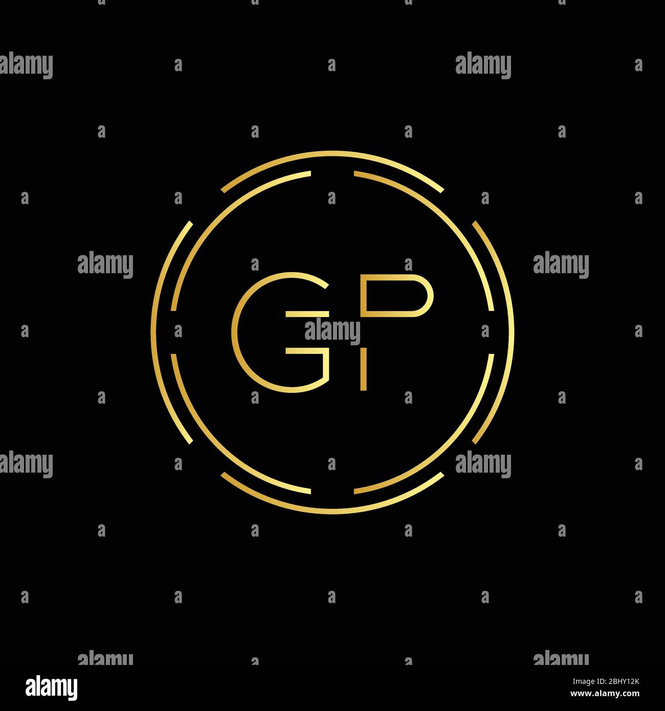 Initial Letter GP Creative Logo Design vector Template. Digital Luxury ...
