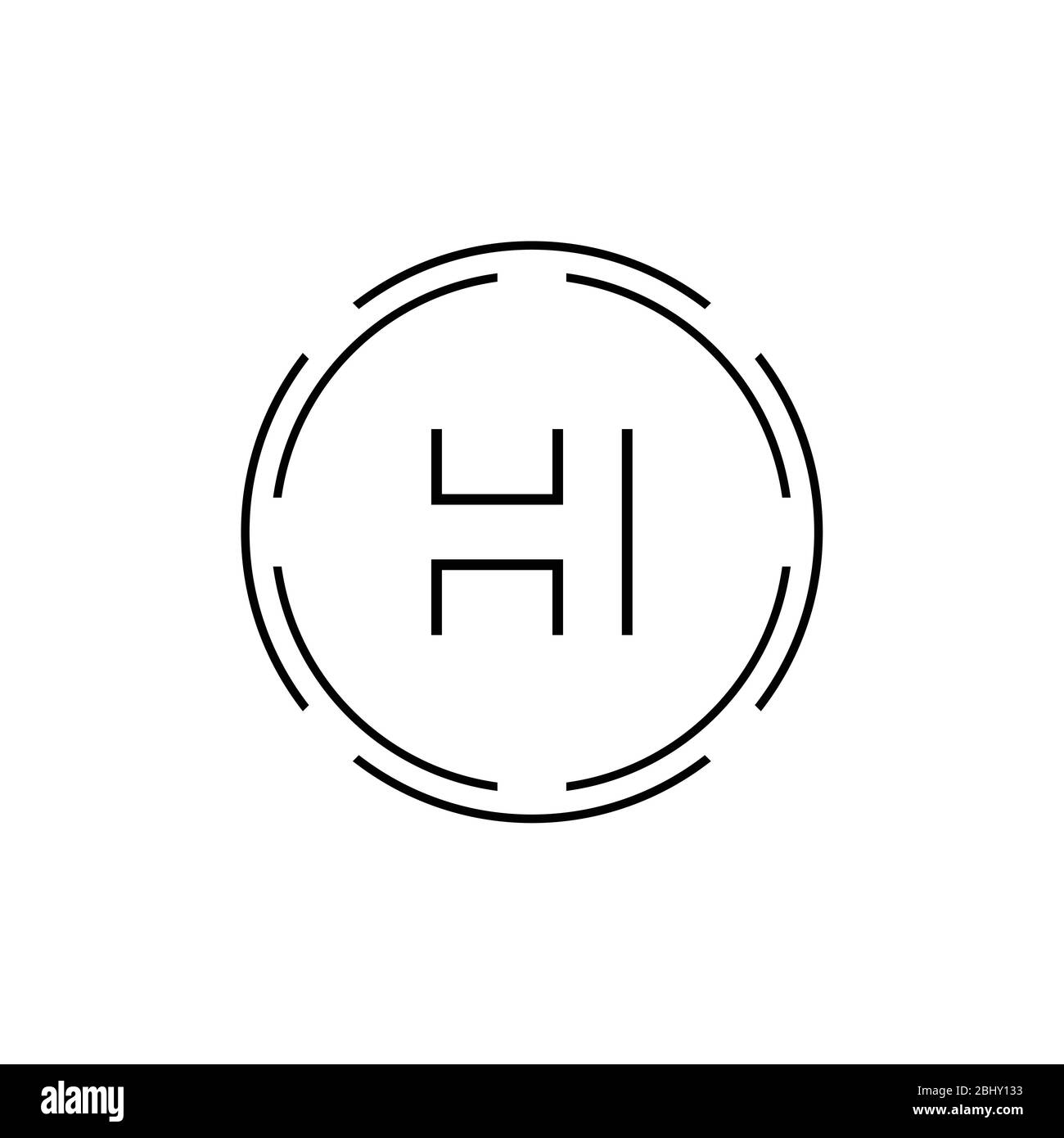 HI Logo Design Vector Template. Initial Circle Letter HI Vector ... HI Logo Design Vector Template. Initial Circle Letter HI Vector ...