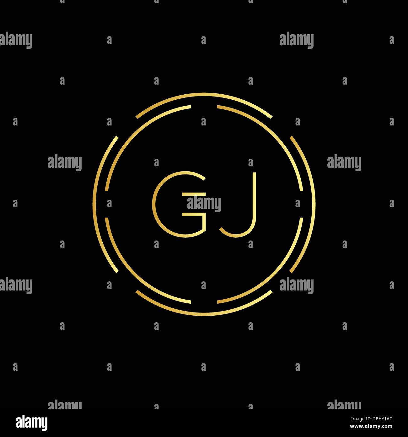 Initial Letter GJ Creative Logo Design vector Template. Digital Luxury Letter GJ logo Design ...