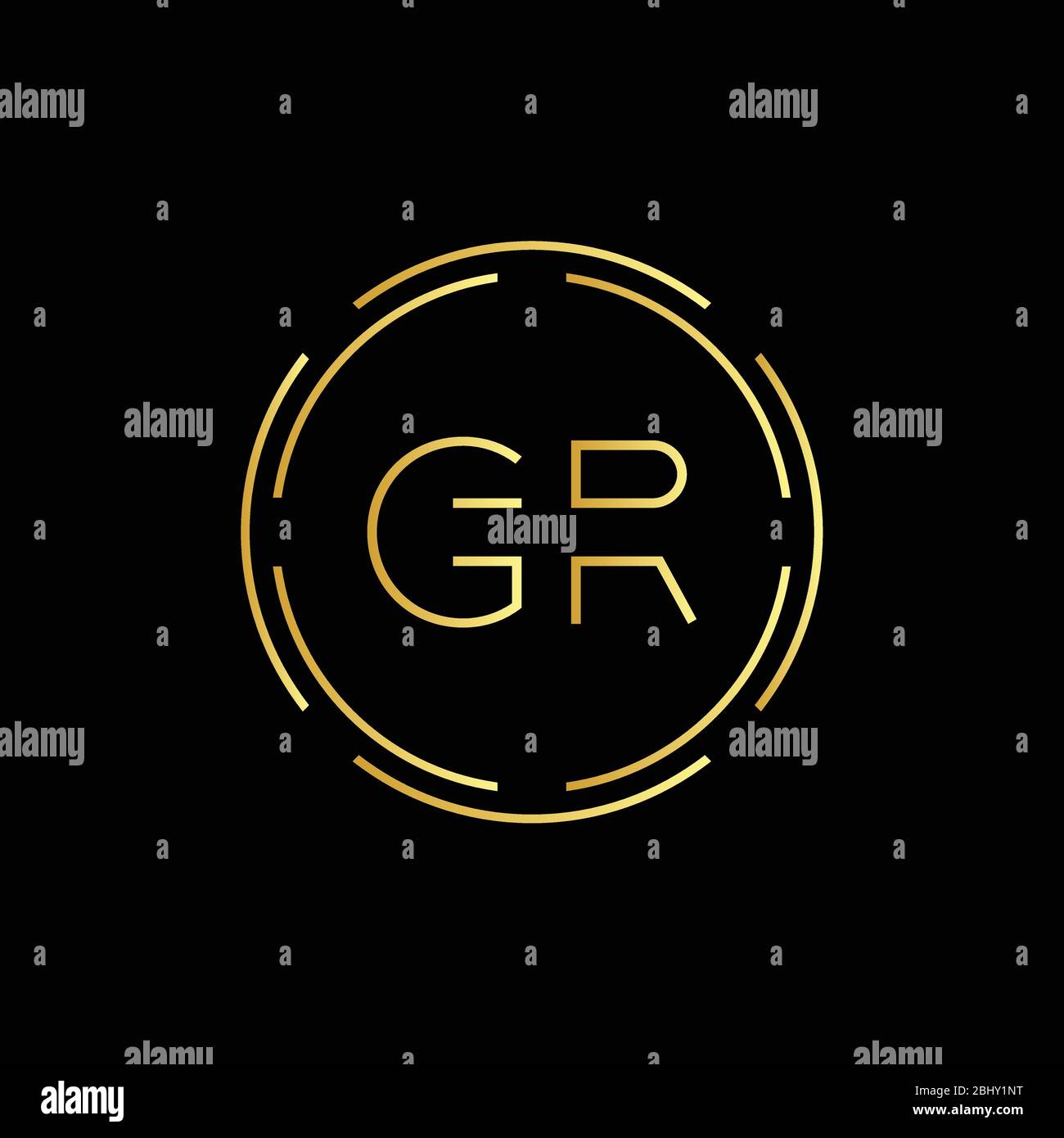 Initial Letter GR Creative Logo Design vector Template. Digital Luxury ...