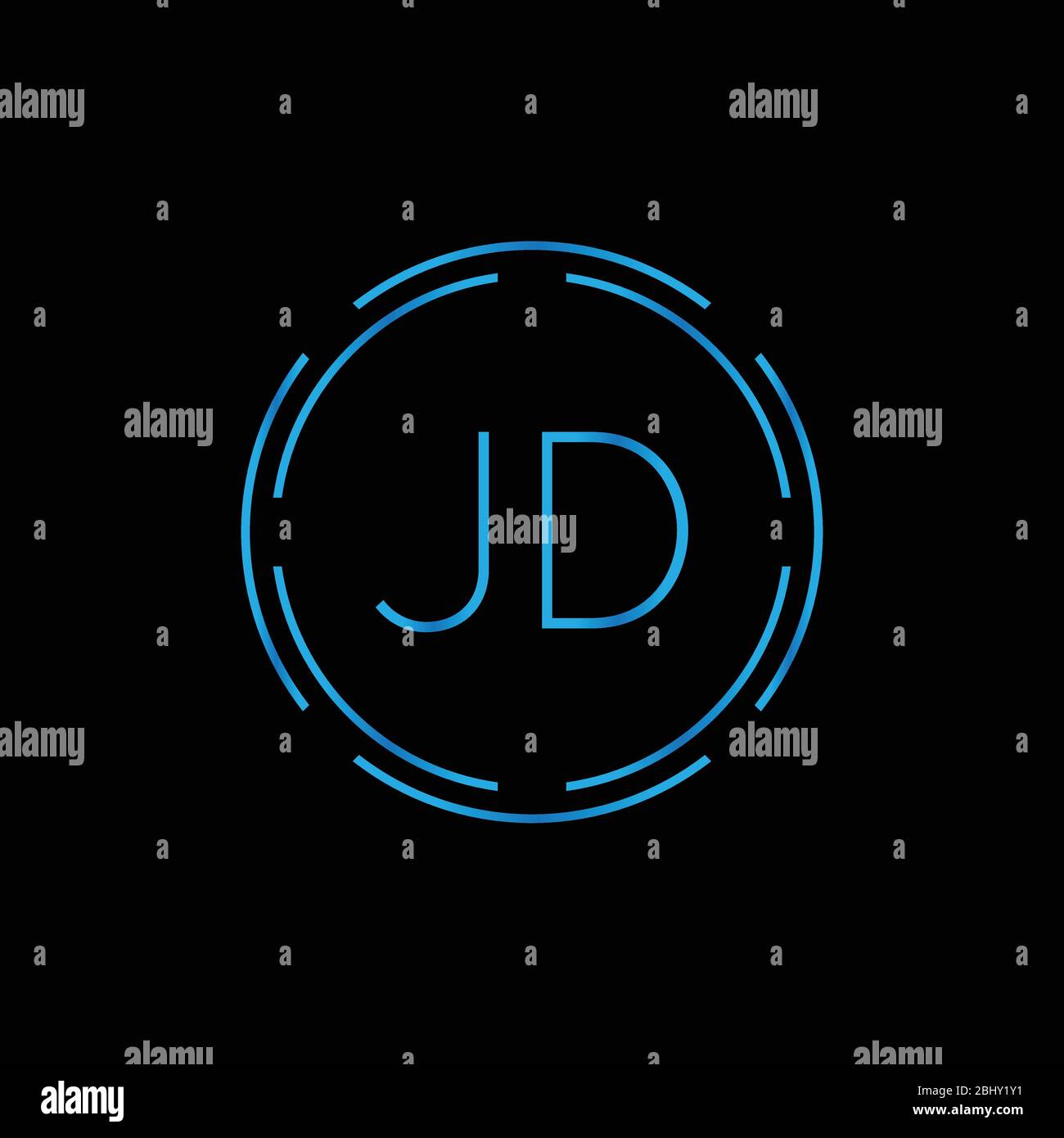 Creative letter JD Logo Design Vector Template. Digital Linked Letter ...