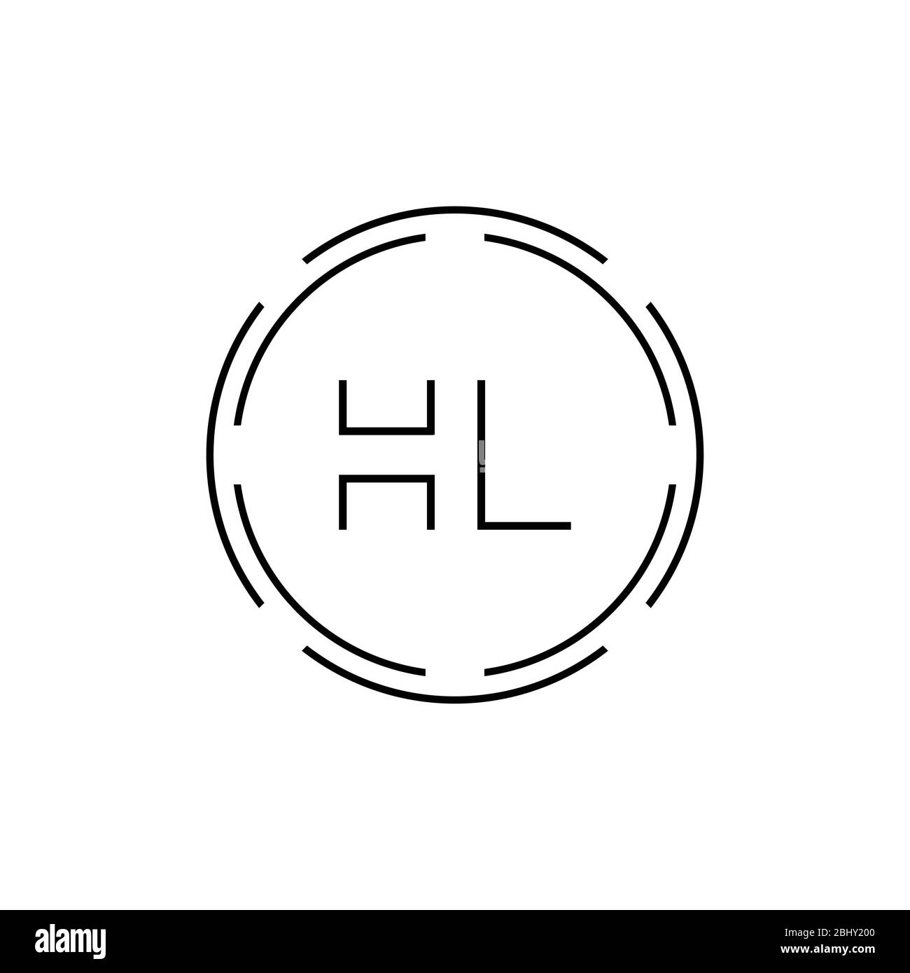 HL Logo Design Vector Template. Initial Circle Letter HL Vector ...