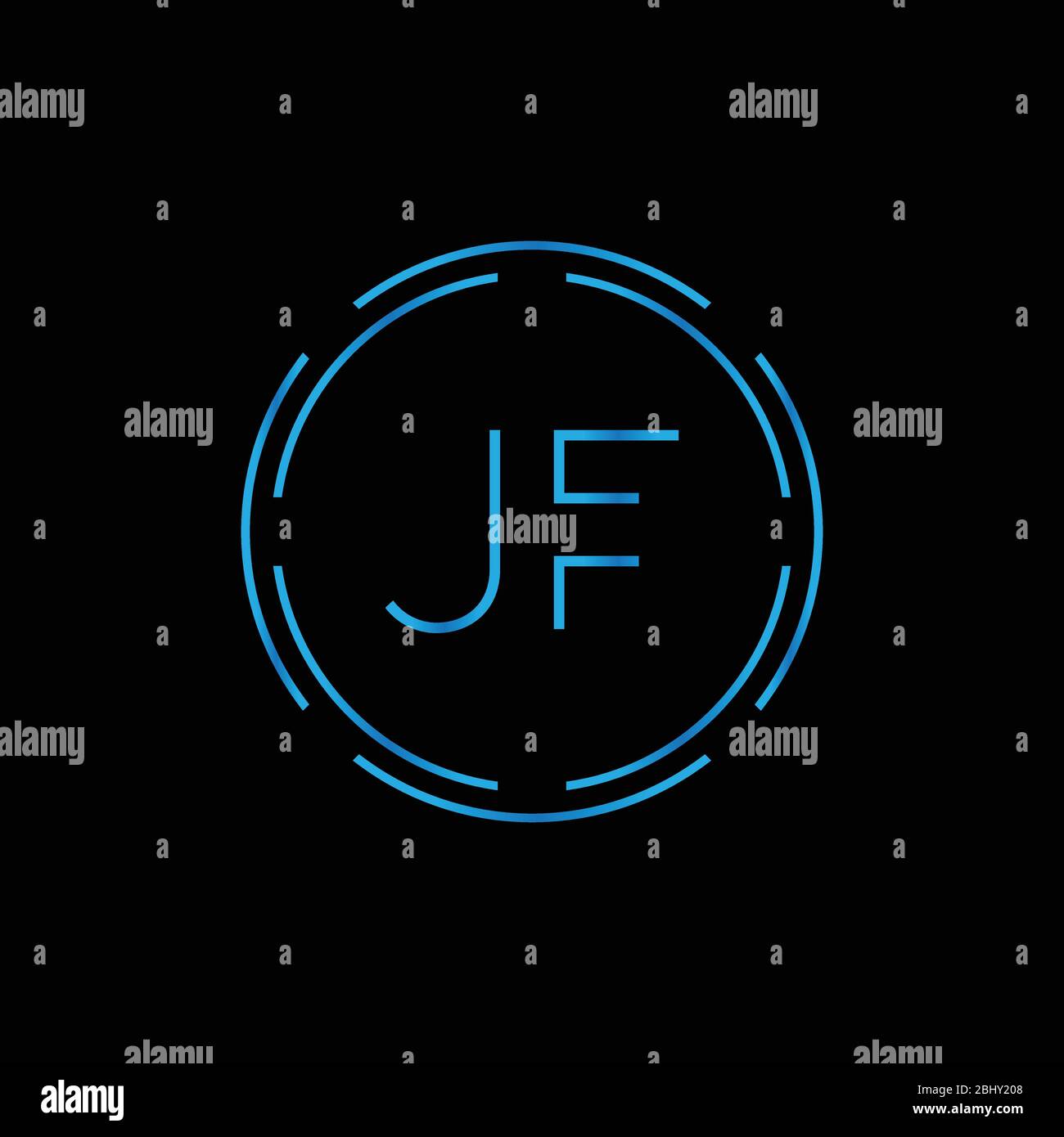 Creative letter JF Logo Design Vector Template. Digital Linked Letter ...