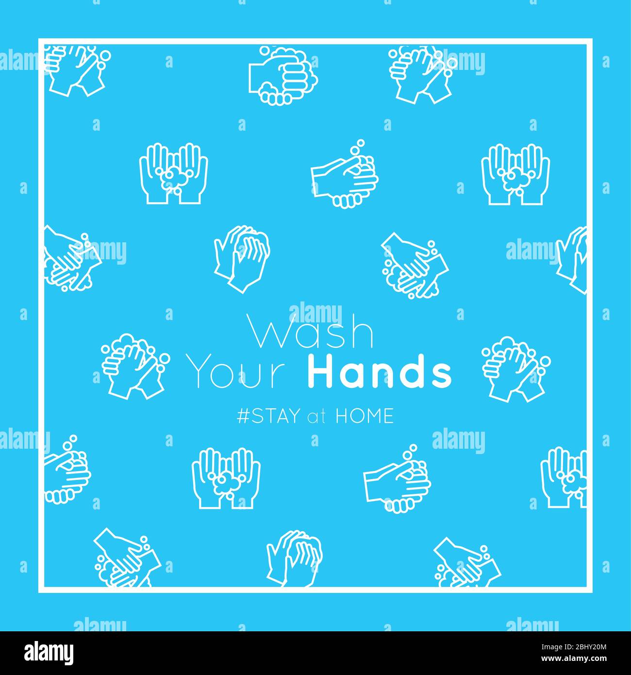wash hands message for covid19 Stock Vector Image & Art - Alamy