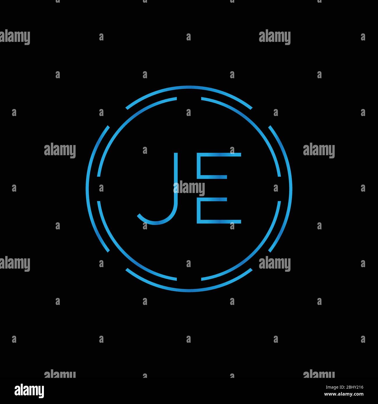 Creative letter JE Logo Design Vector Template. Digital Linked Letter ...