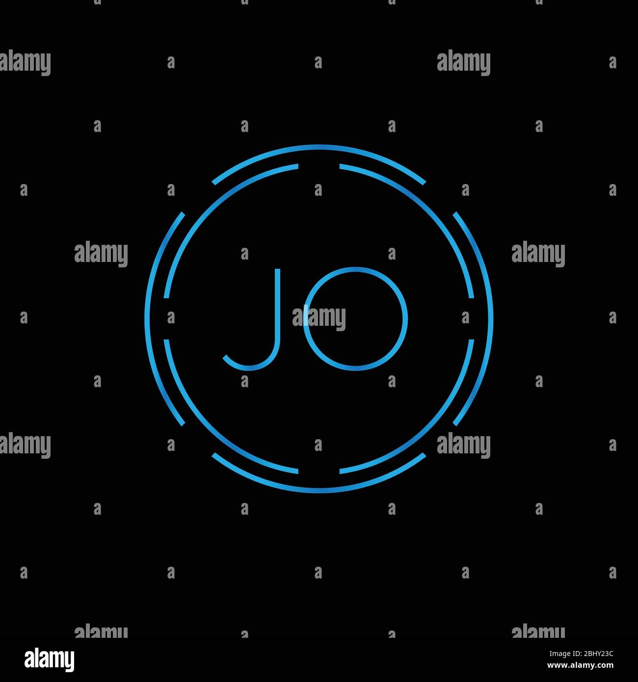 Creative letter JO Logo Design Vector Template. Digital Linked Letter ...