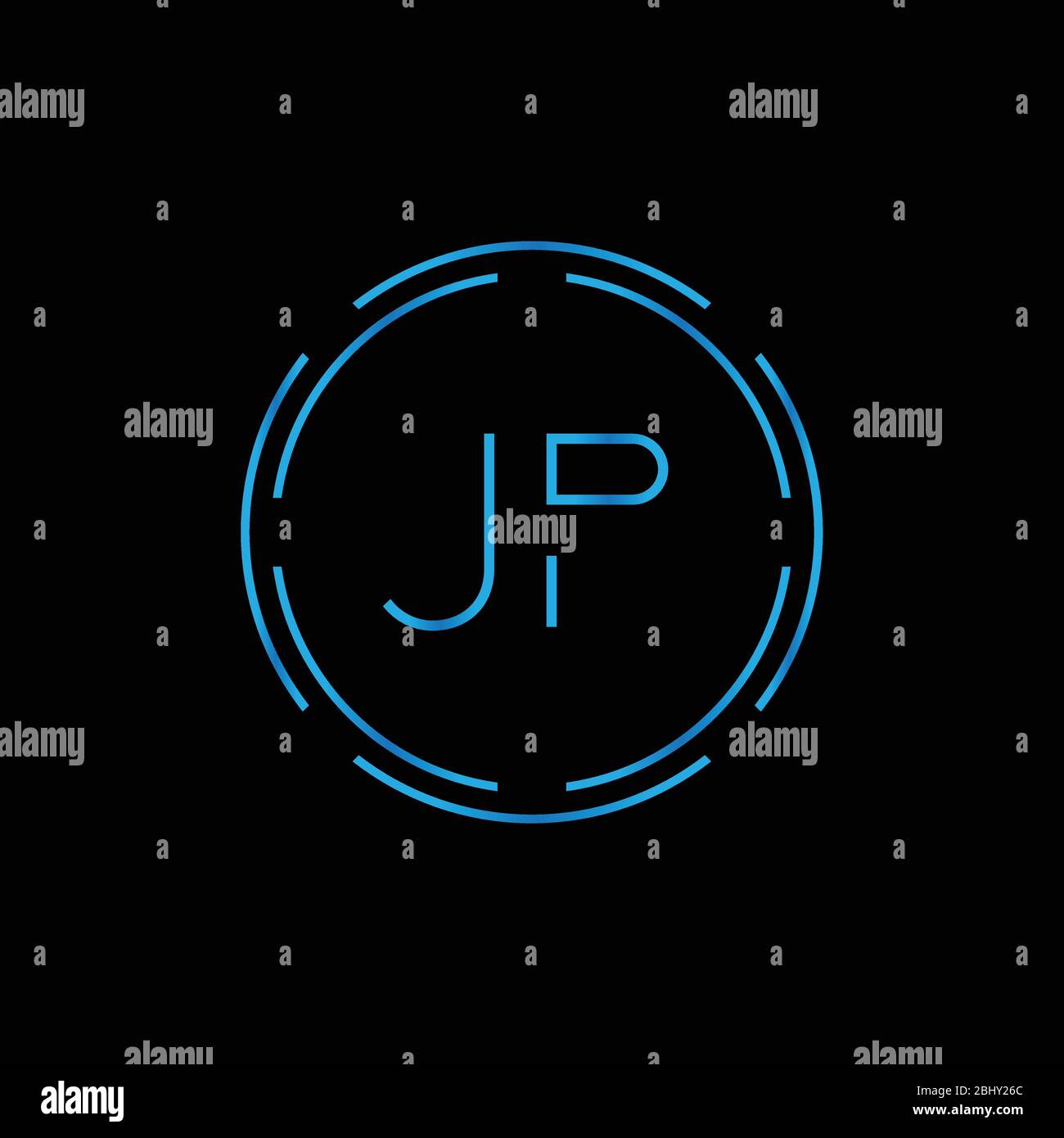 Creative letter JP Logo Design Vector Template. Digital Linked Letter ...