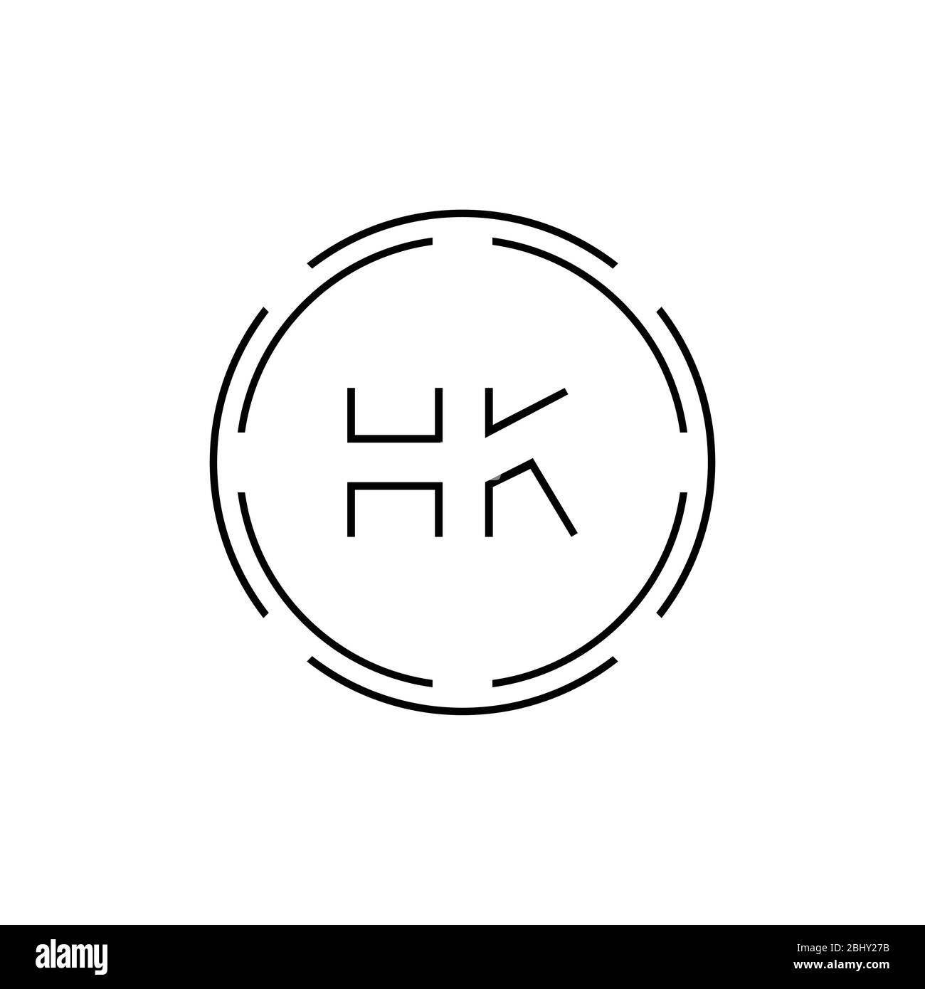 HK Logo Design Vector Template. Initial Circle Letter HK Vector ...