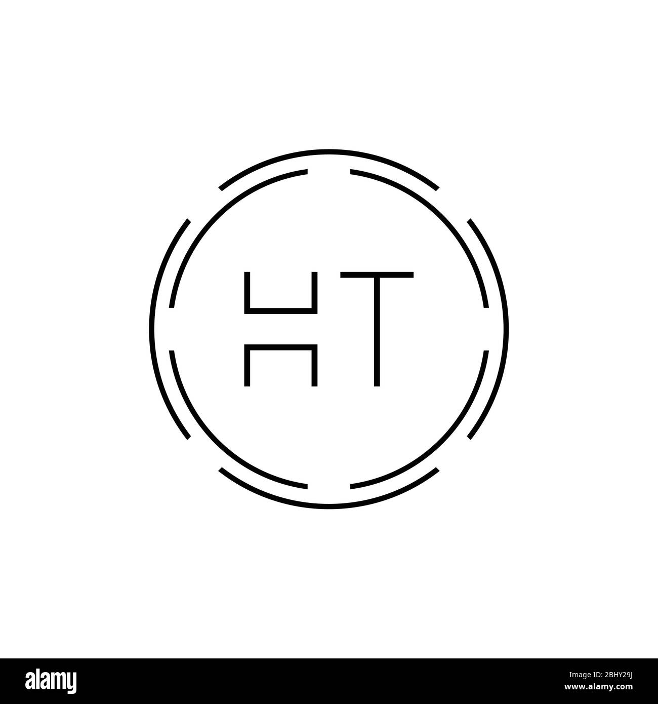 HT Logo Design Vector Template. Initial Circle Letter HT Vector ...