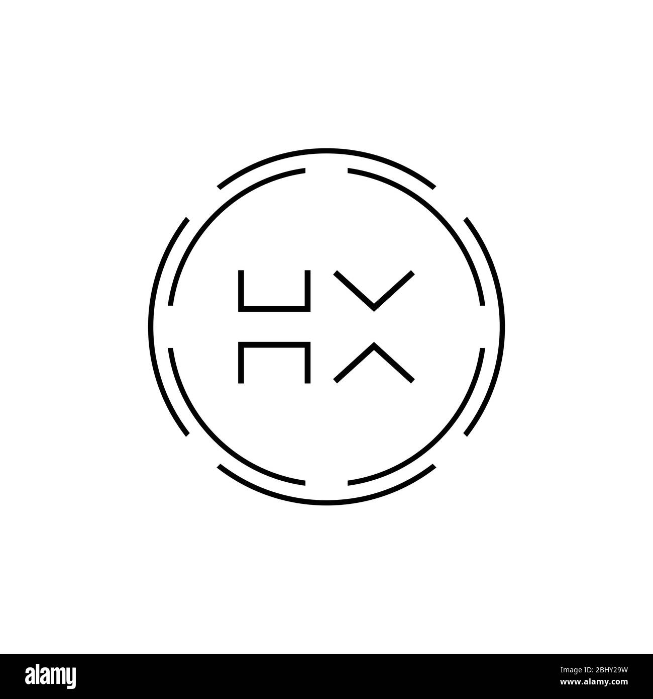 HX Logo Design Vector Template. Initial Circle Letter HX Vector Illustration Stock Vector Image ...