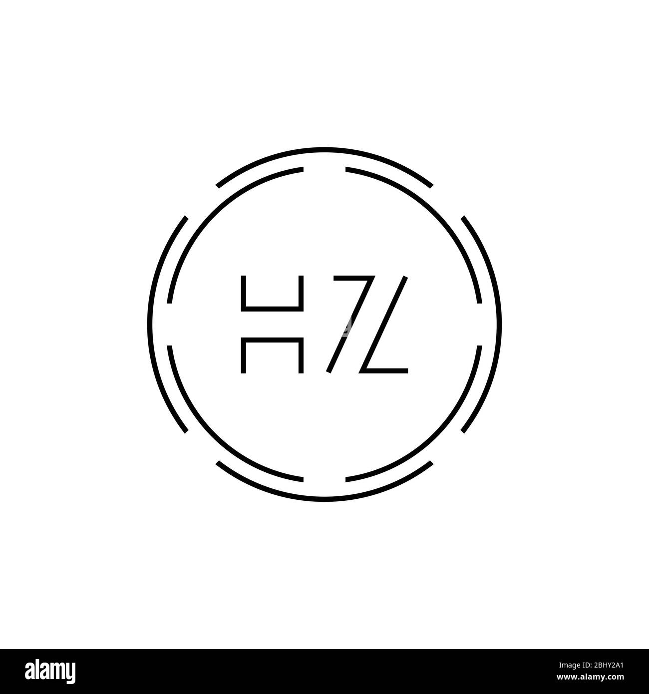 HZ Logo Design Vector Template. Initial Circle Letter HZ Vector ...