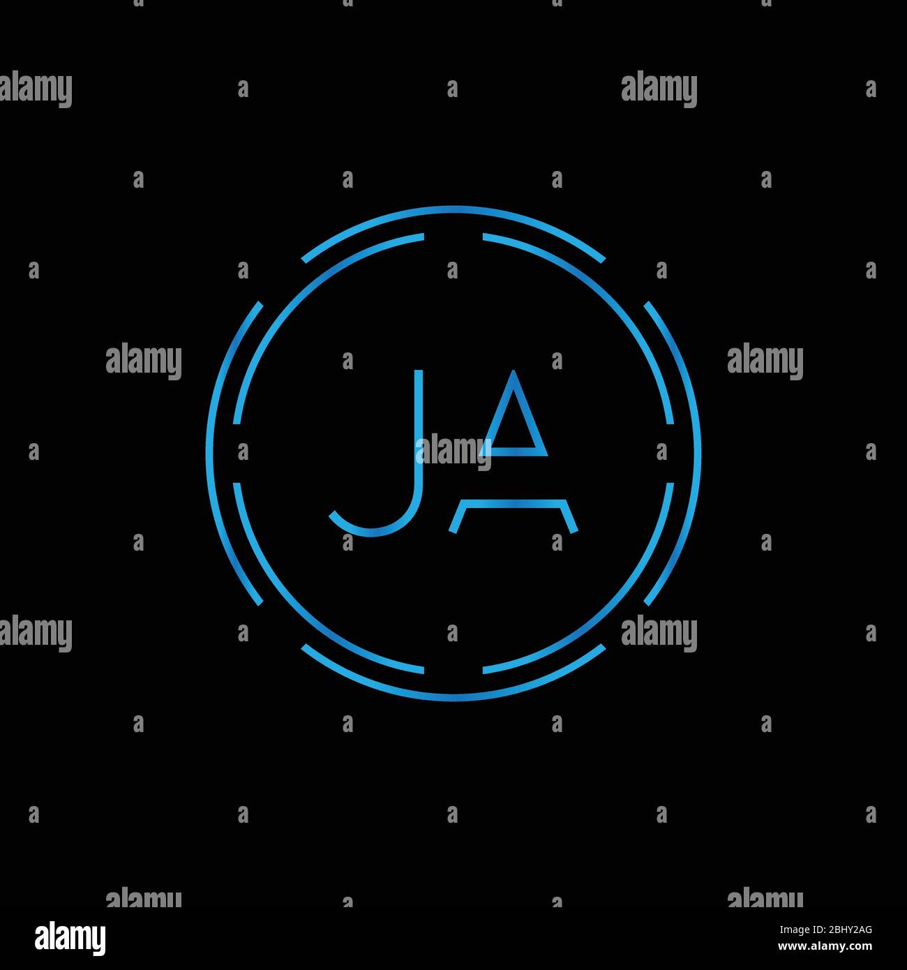Creative letter JA Logo Design Vector Template. Digital Linked Letter ...