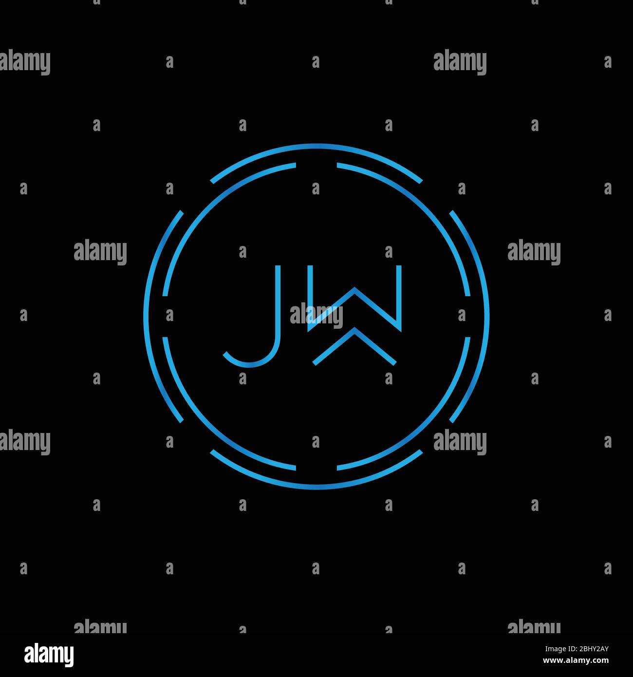 Creative letter JW Logo Design Vector Template. Digital Linked Letter ...