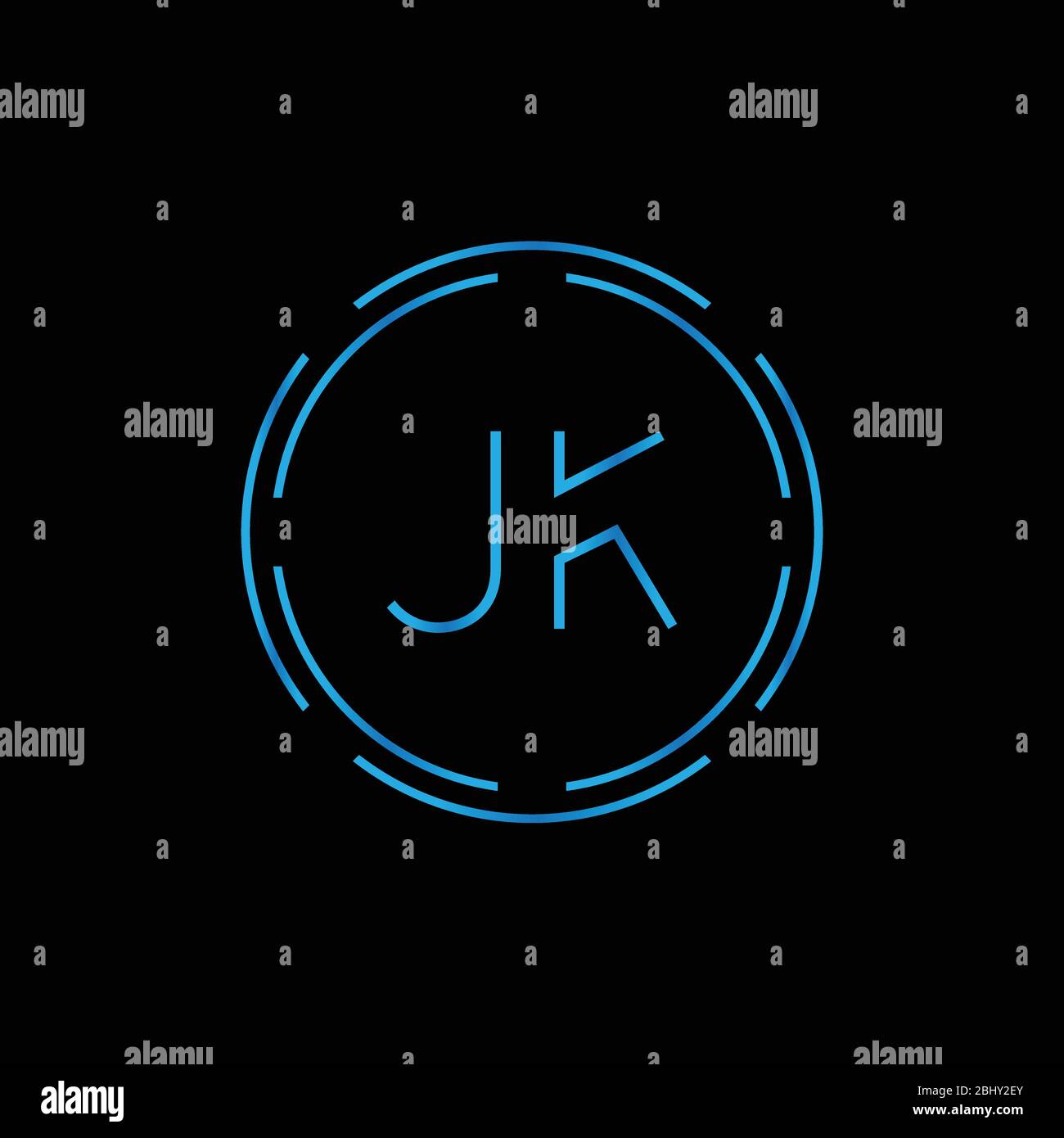 Creative letter JK Logo Design Vector Template. Digital Linked Letter ...