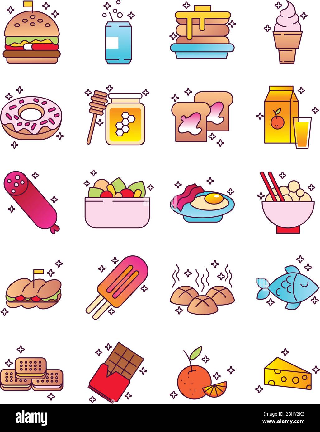 bundle of nutritive food set icons Stock Vector Image & Art - Alamy