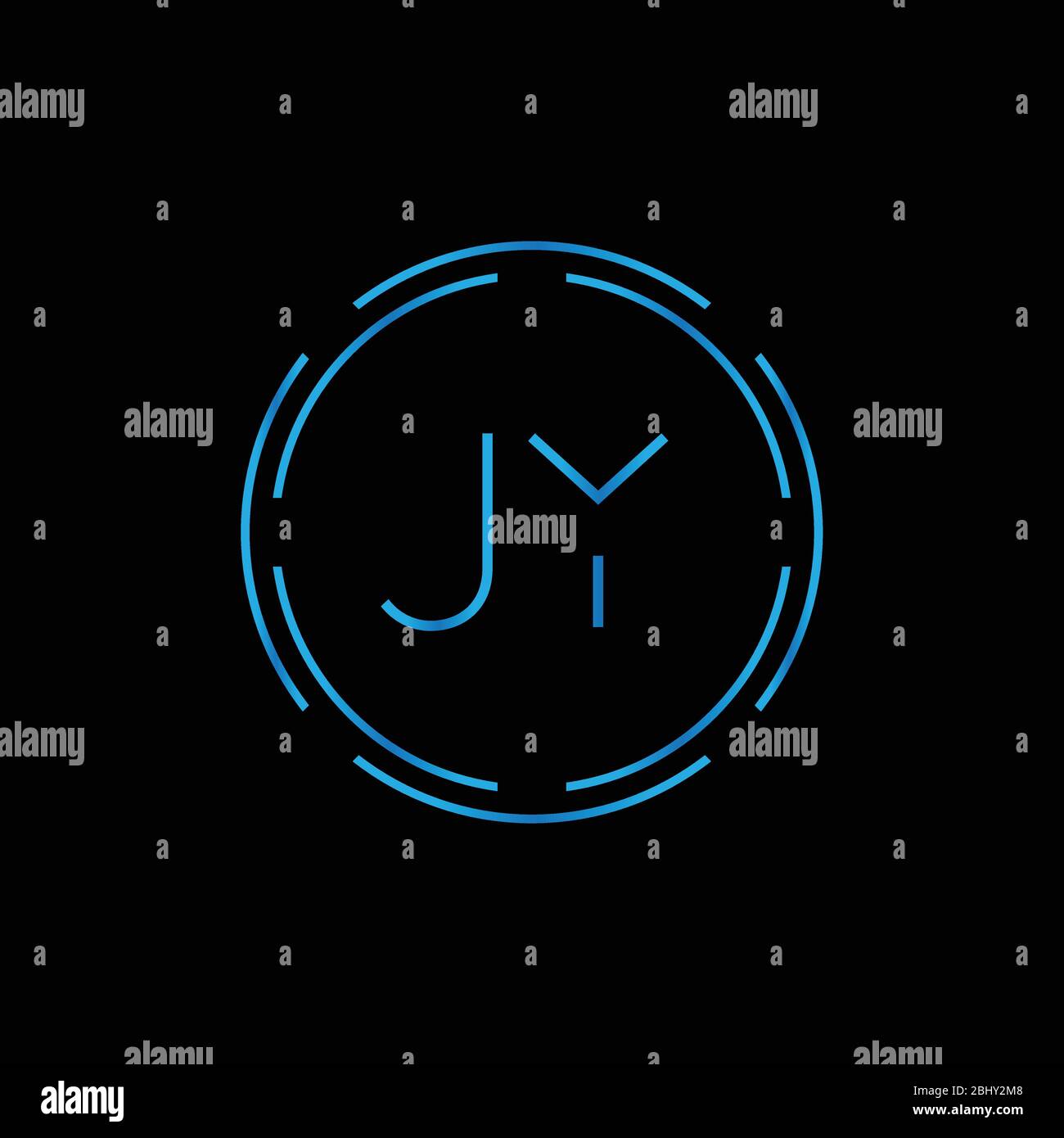 Creative letter JY Logo Design Vector Template. Digital Linked Letter ...