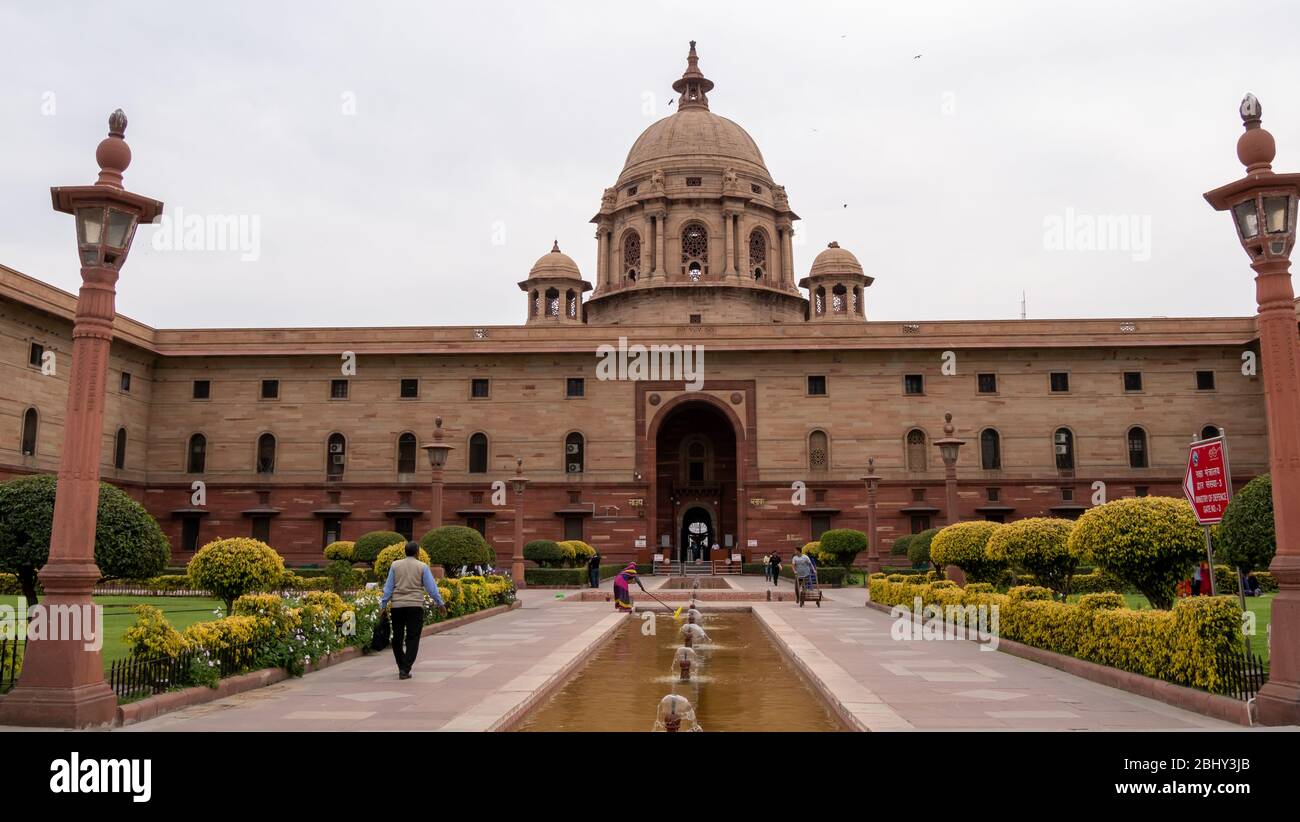 DELHI, INDIA - MARCH 12, 2019: an exterior view of the ministry of ...