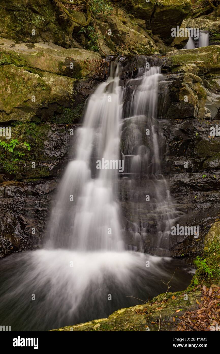 Waterfall cascades at Mt. Inunaki in Izumisano, Osaka Prefecture, Japan ...