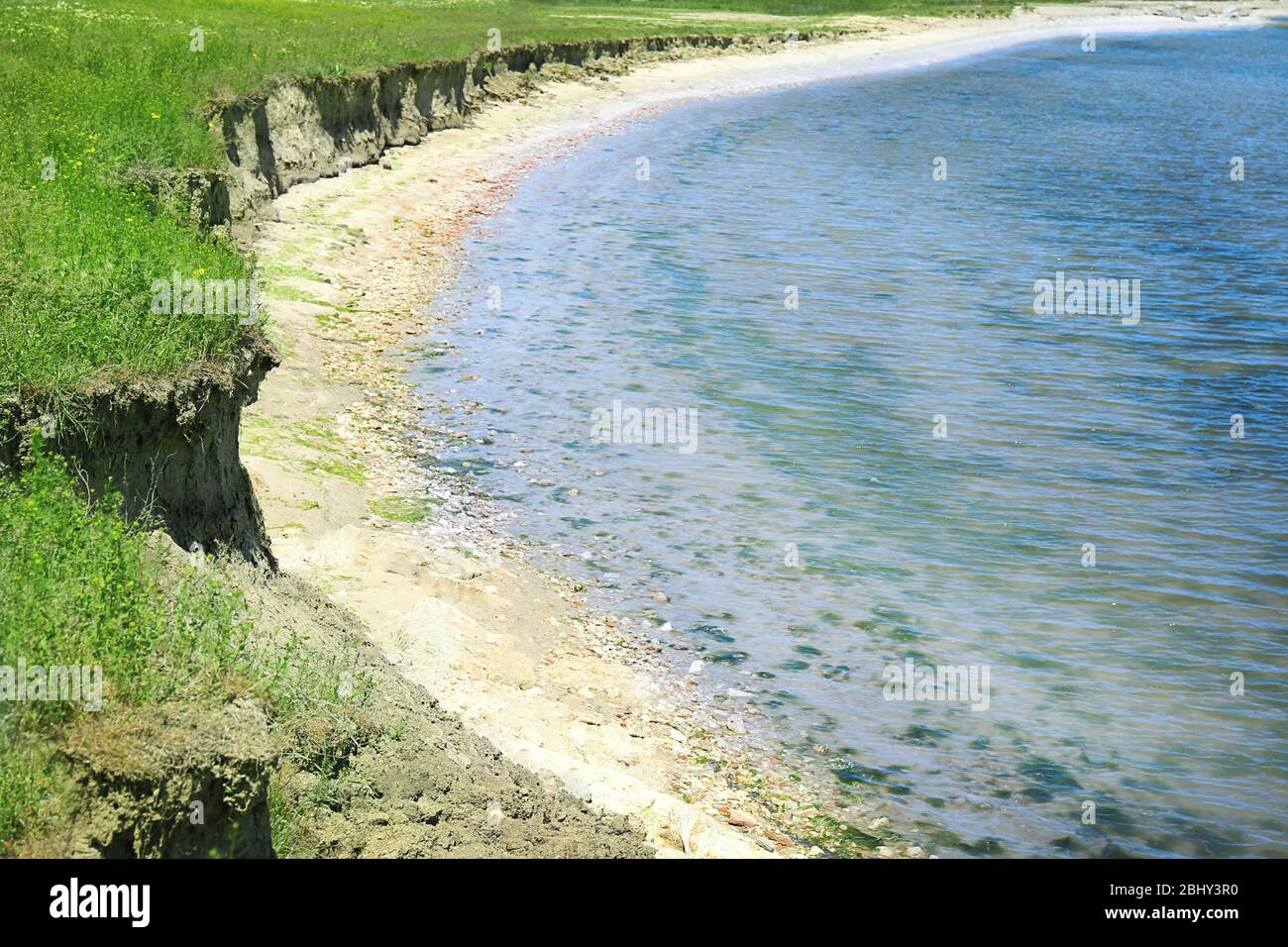 Hill line above river Stock Photo - Alamy