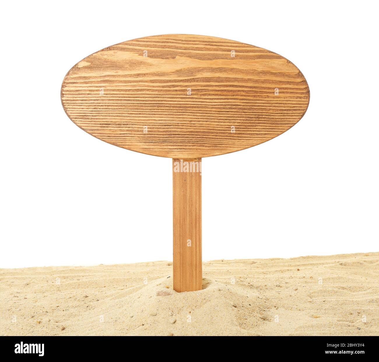 Wooden signboard with sand isolated on white Stock Photo - Alamy