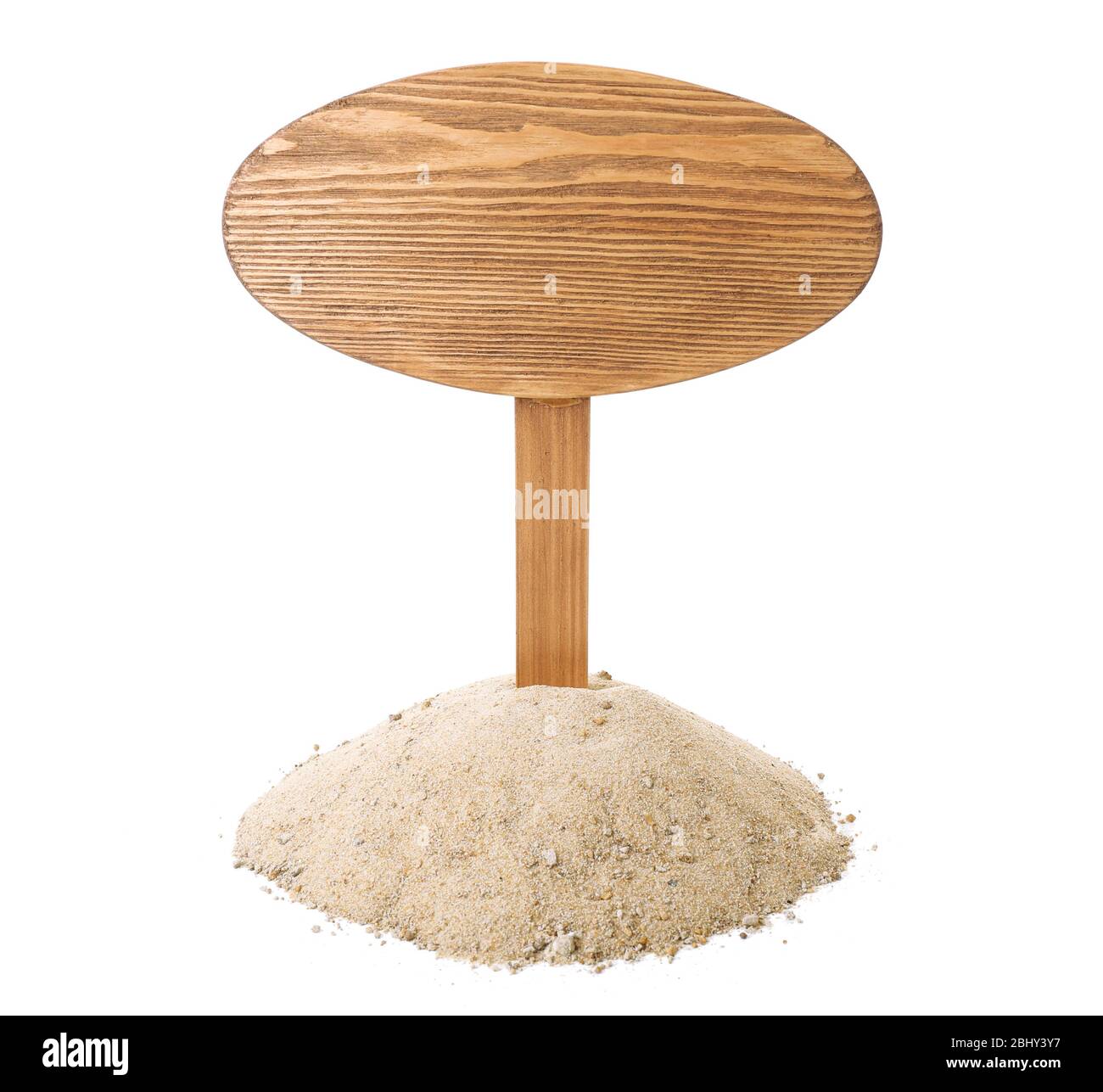 Wooden signboard with sand isolated on white Stock Photo - Alamy