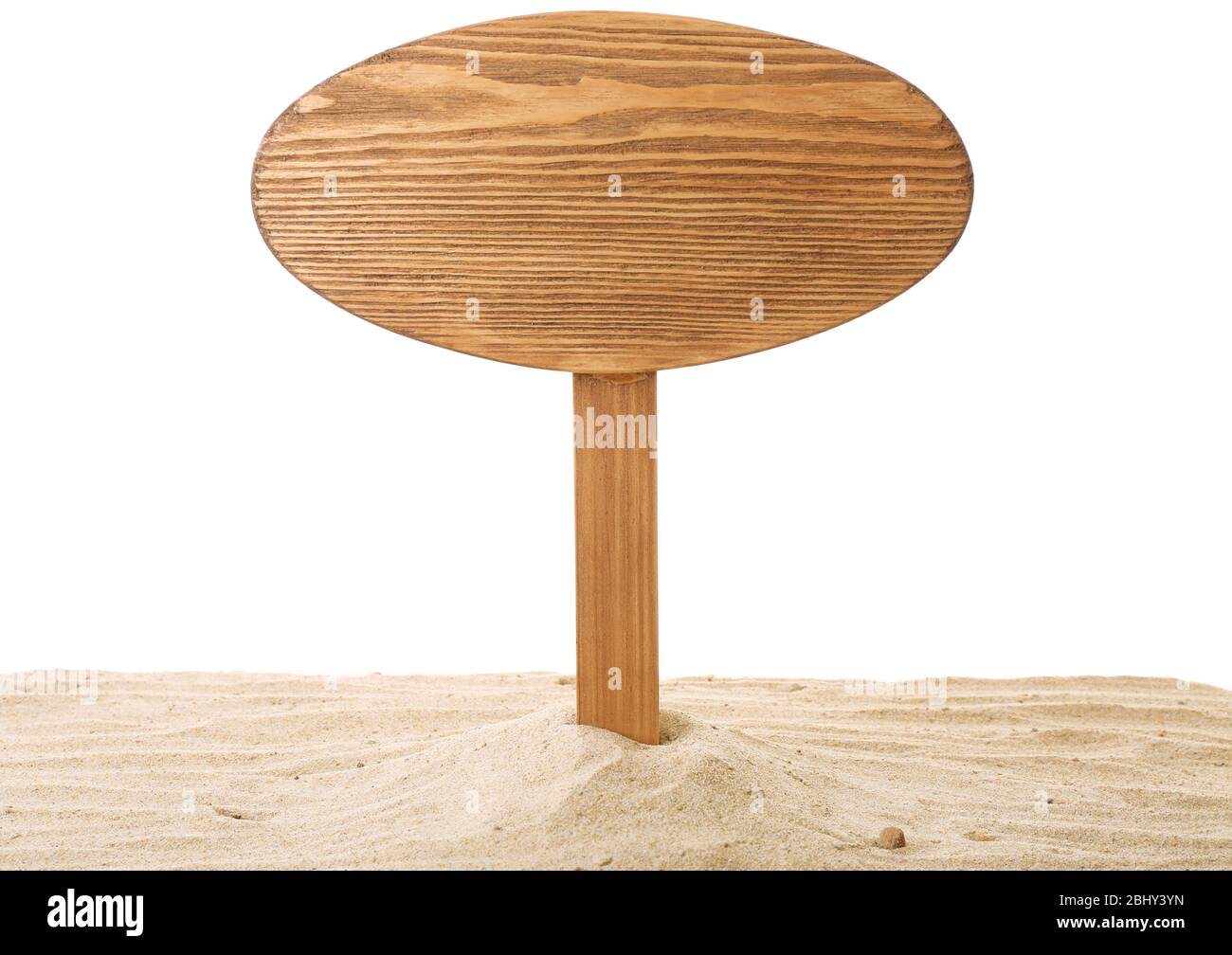 Wooden signboard with sand isolated on white Stock Photo - Alamy