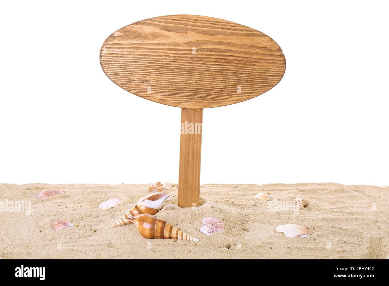 Wooden signboard with sand isolated on white Stock Photo - Alamy