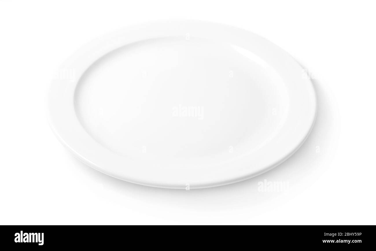 Empty plate isolated on white Stock Photo - Alamy