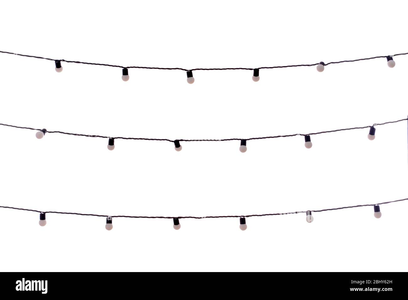 Christmas garland bulbs isolated on white Stock Photo - Alamy