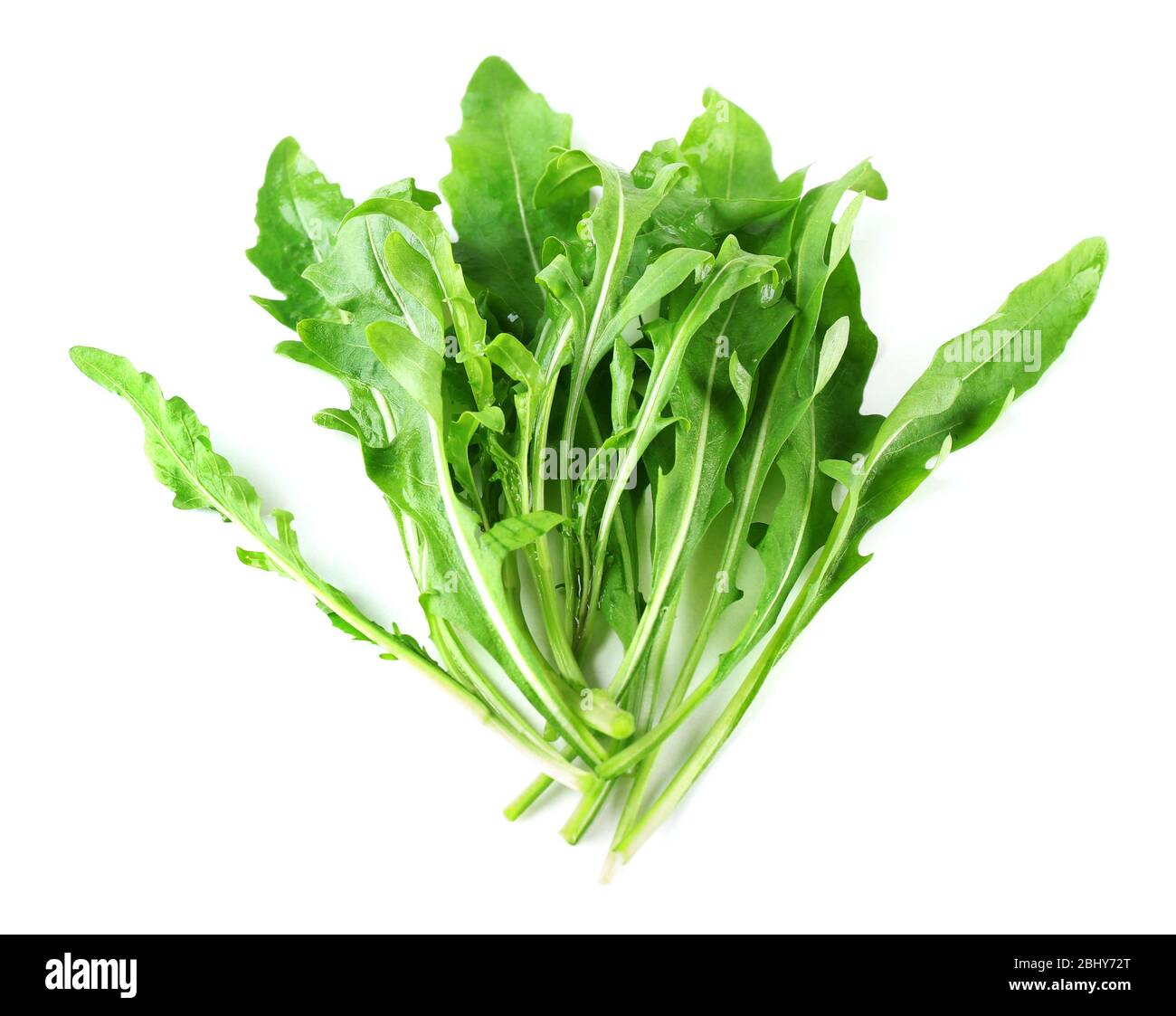 Bunch of fresh arugula leaves isolated on white Stock Photo - Alamy