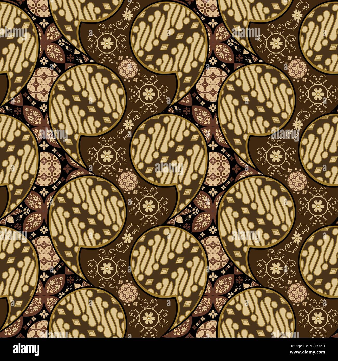 Soft brown color design for unique Central Java batik pattern design ...