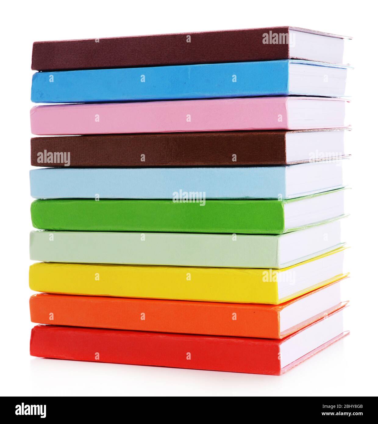 Stack of colorful books isolated on white Stock Photo - Alamy