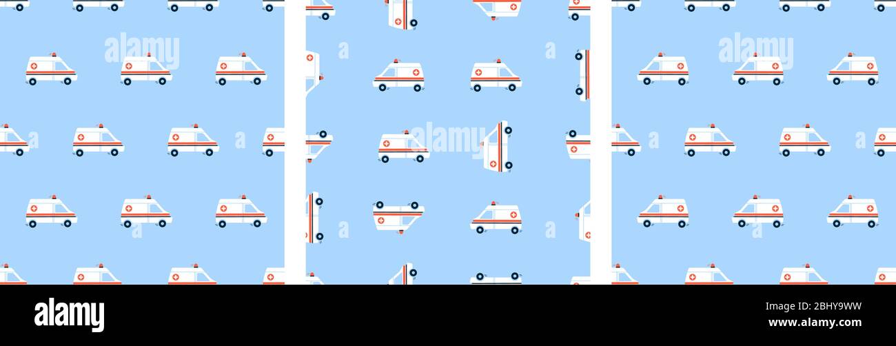 Set of modern vector seamless patterns in flat style. Endless texture ...