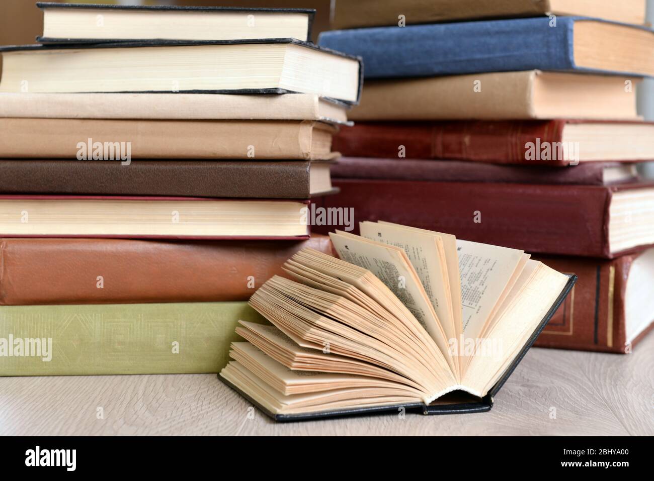 Heap of old books close up Stock Photo - Alamy