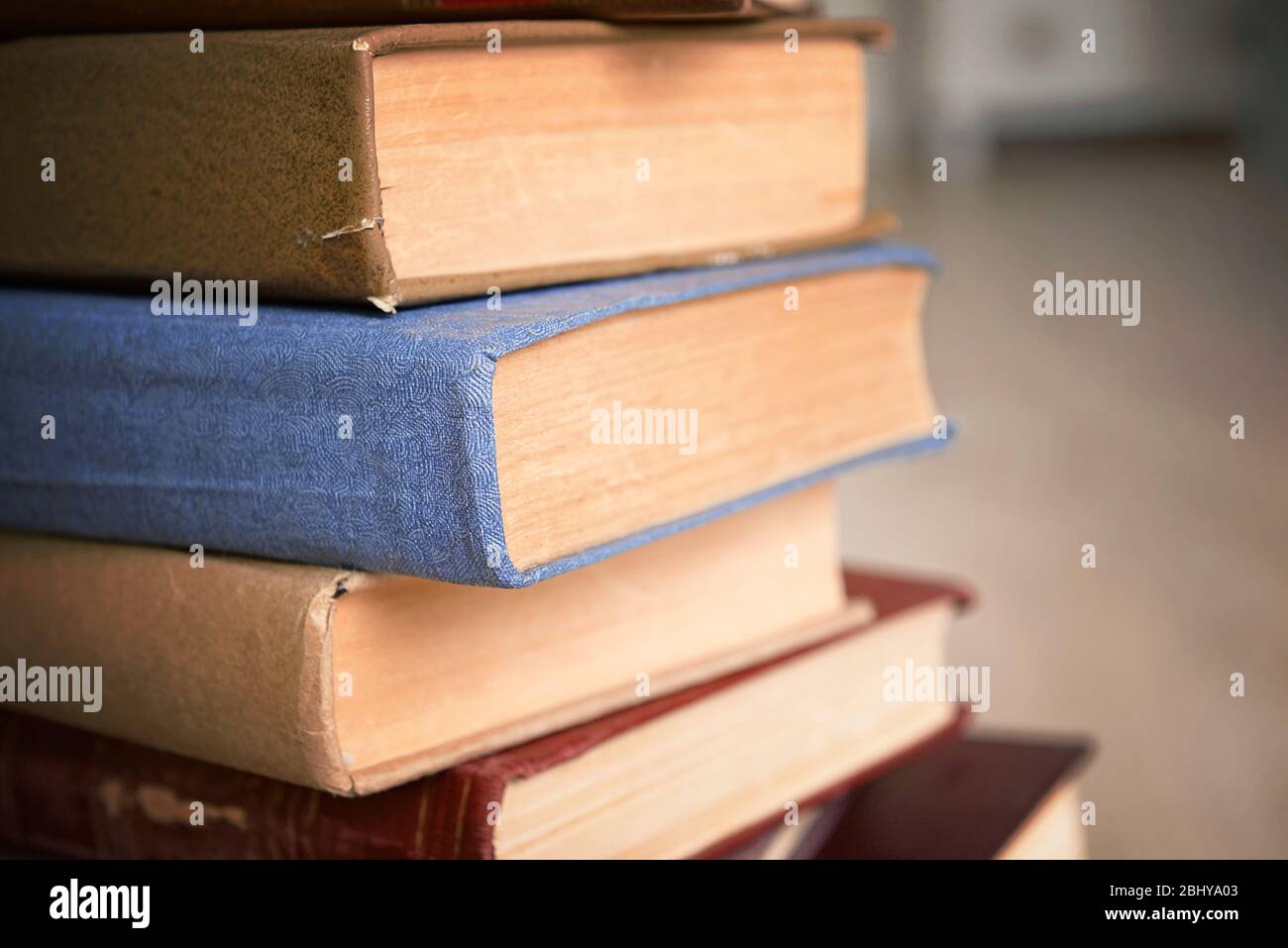 Heap of old books close up Stock Photo - Alamy