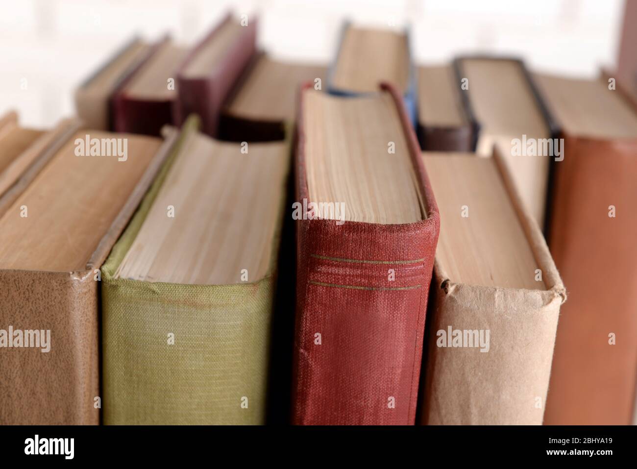 Heap of old books close up Stock Photo - Alamy