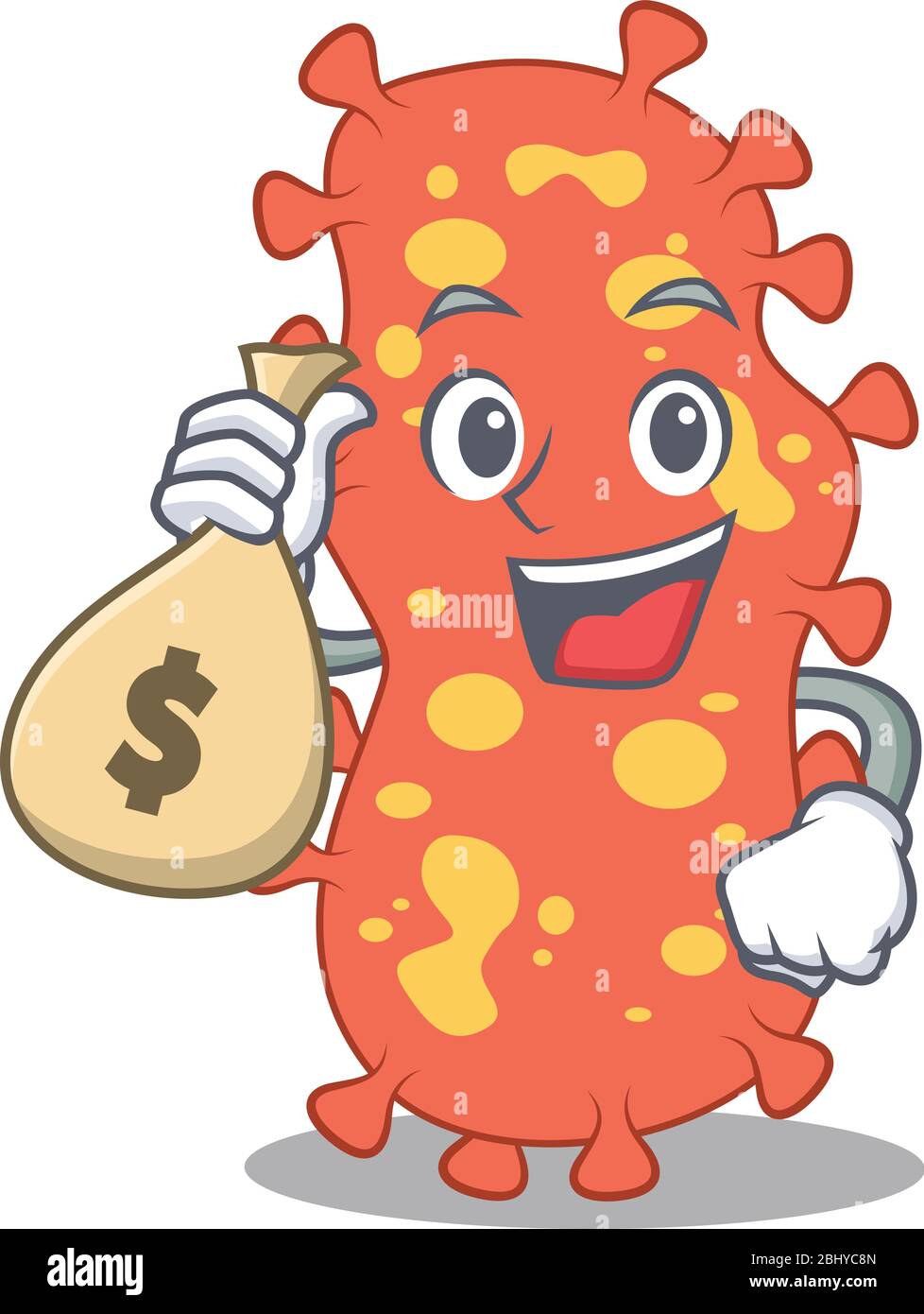Rich Bacteroides cartoon design holds money bags Stock Vector Image ...