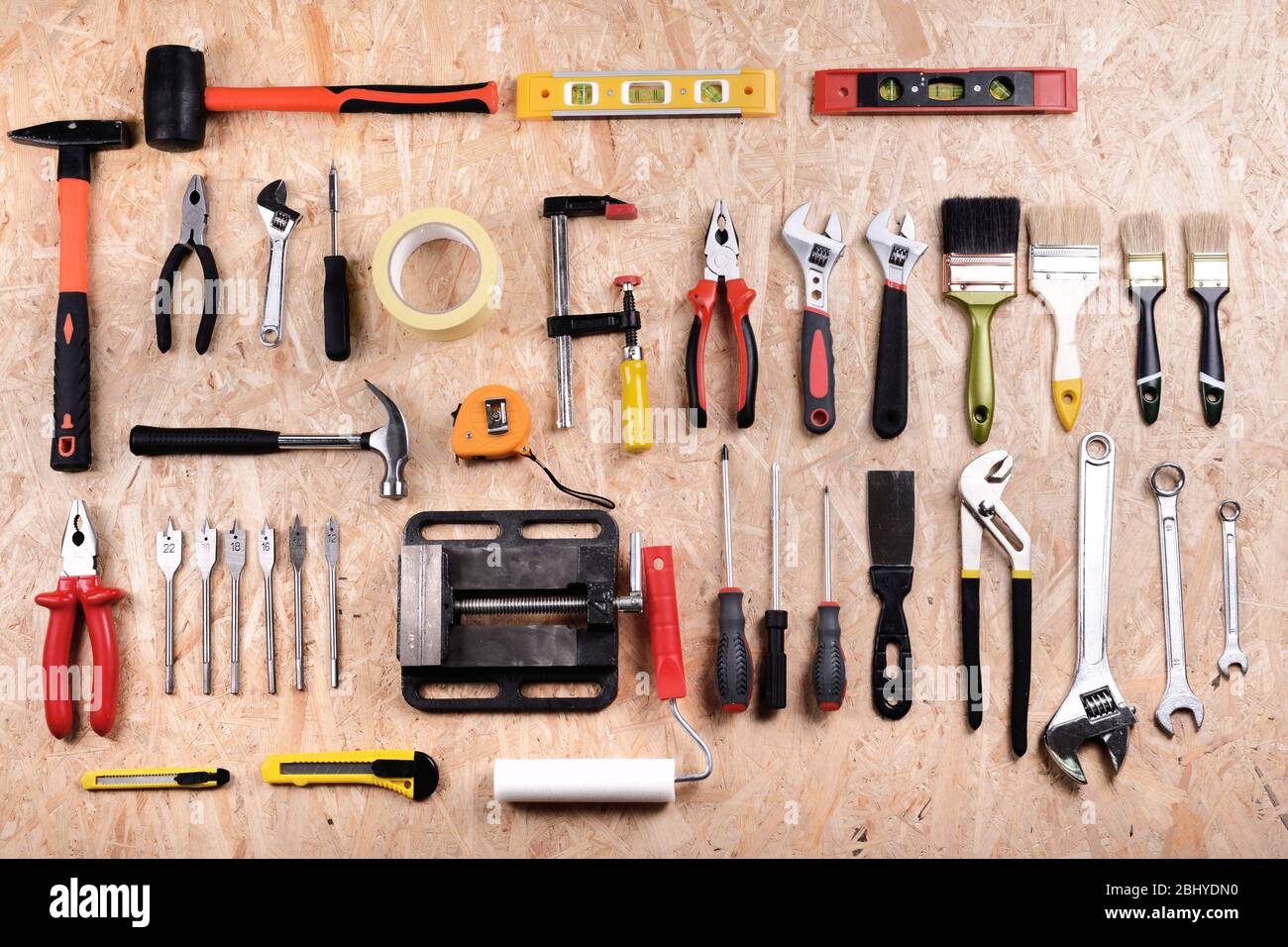 Top view materials instruments hi-res stock photography and images - Alamy